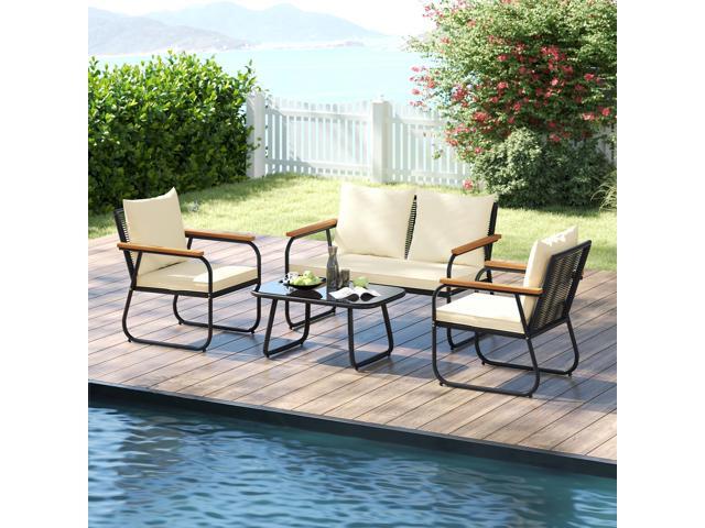 Click here for SlickBlue 4 Pieces Patio Furniture Set with Temper... prices