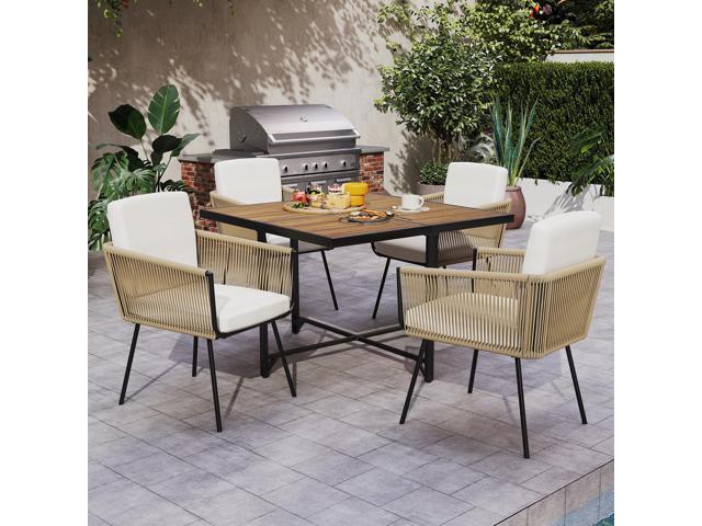 Click here for SlickBlue 5 Pieces Patio Dining Set with Acacia Wo... prices