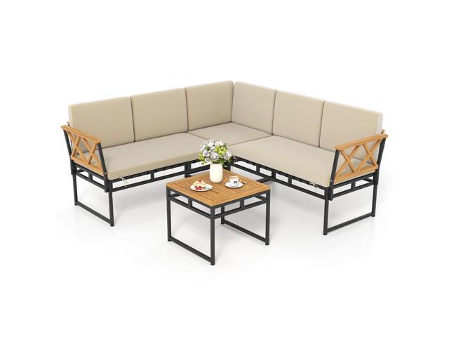Click here for SlickBlue 4 Piece L-Shaped Sofa Set with Side Tabl... prices
