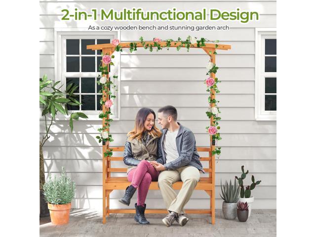 Click here for SlickBlue 6.5 FT Tall Patio Garden Arbor with Perg... prices