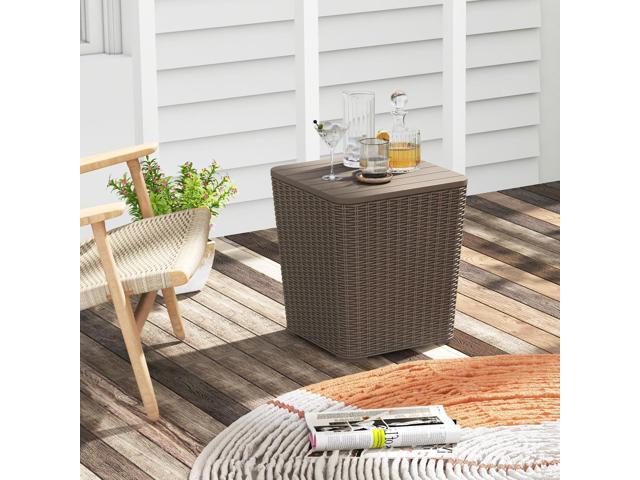 Click here for SlickBlue Outdoor Resin Storage Side Table with Re... prices