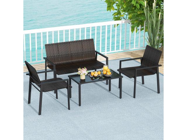 Click here for SlickBlue 4 Pieces Patio Furniture Set with Heavy... prices