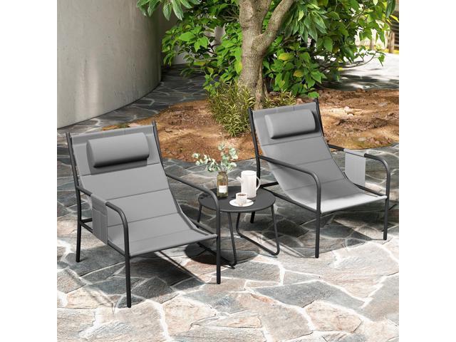 Click here for SlickBlue 3 Piece Outdoor Bistro Set Patio Metal C... prices