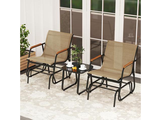 Click here for SlickBlue 3-Piece Outdoor Glider Bistro Set with T... prices