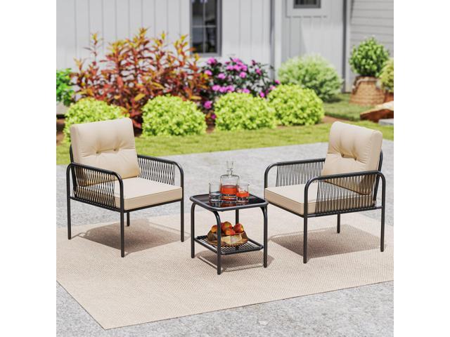 Click here for SlickBlue 3 Pieces Patio Bistro PE Outdoor Wicker... prices