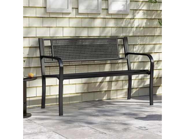 Click here for SlickBlue 50 Inches Garden Bench with Patterned Ba... prices