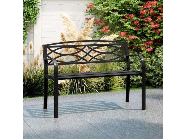 Click here for SlickBlue Garden Bench with Curved Armrests and Ba... prices