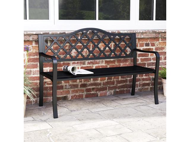 Click here for SlickBlue 50.5 Inch Patio Bench with Curved Armres... prices