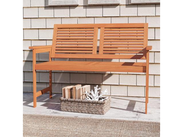 Click here for SlickBlue Outdoor Wooden Bench 2-Person Patio Benc... prices