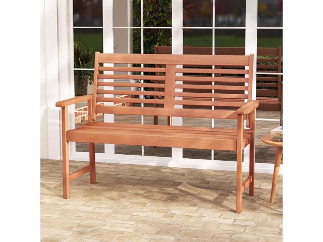 Click here for SlickBlue Patio Solid Wood Loveseat Outdoor 2-Seat... prices