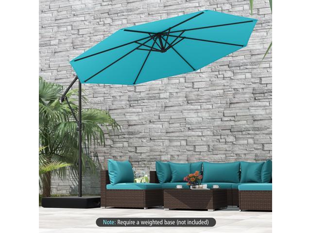 Click here for SlickBlue 10 Feet Offset Hanging Umbrella with Bas... prices