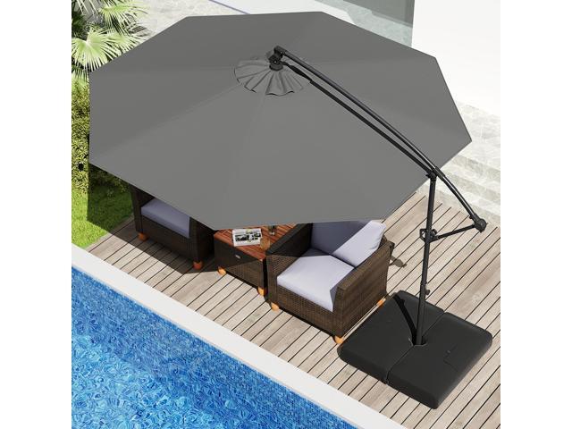 Click here for SlickBlue 10 Feet Offset Hanging Umbrella with Bas... prices