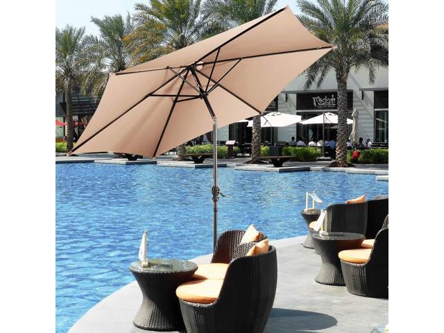 Click here for SlickBlue 9FT Patio Umbrella Patio Market Steel Ti... prices