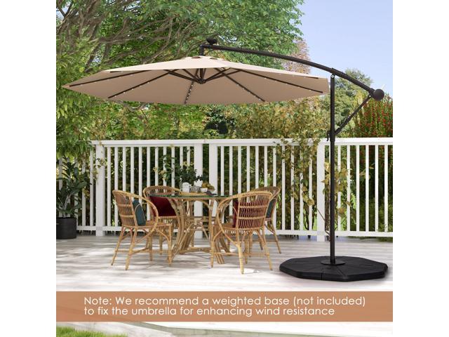 Click here for SlickBlue 10 Feet Solar Offset Hanging Umbrella wi... prices