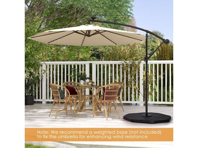 Click here for SlickBlue 10 Feet Solar Offset Hanging Umbrella wi... prices