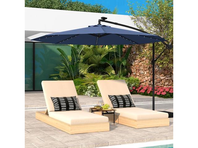 Click here for SlickBlue 10 Feet Solar LED Offset Umbrella with 4... prices
