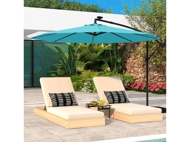 Click here for SlickBlue 10 Feet Solar LED Offset Umbrella with 4... prices