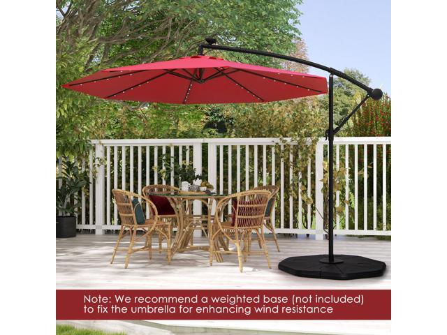 Click here for SlickBlue 10 Feet Solar Offset Hanging Umbrella wi... prices