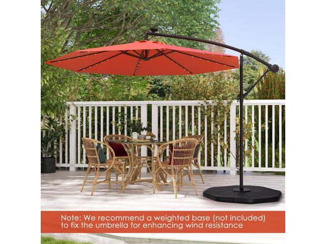 Click here for SlickBlue 10 Feet Solar Offset Hanging Umbrella wi... prices