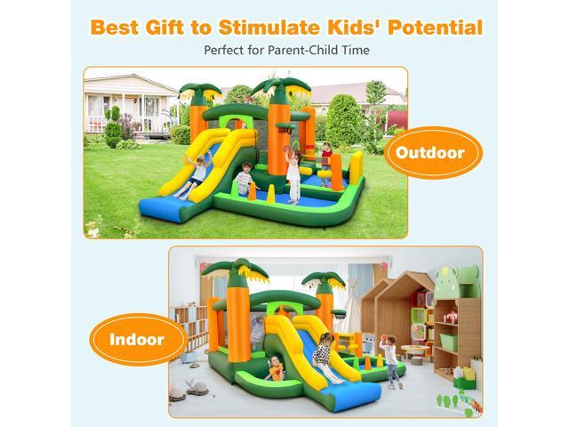 Click here for SlickBlue 8-in-1 Tropical Inflatable Bounce Castle... prices