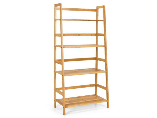 Click here for SlickBlue 4-Tier Bamboo Bookshelf Ladder Shelf Pla... prices