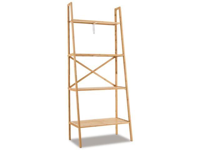 Click here for SlickBlue 58 Inch 4-Tier Bamboo Ladder Bookshelf prices