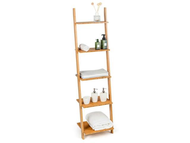 Click here for SlickBlue 5-Tier Modern Bamboo Wall-Leaning Displa... prices