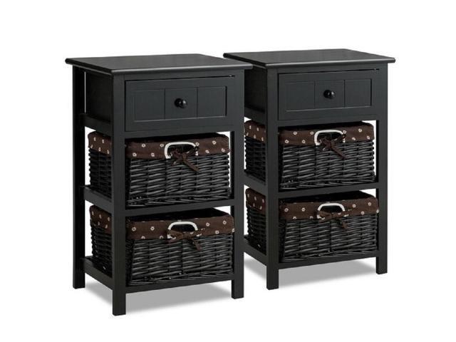 Click here for SlickBlue Set of 2 3 Layer 1 Drawer Wood Bedside E... prices