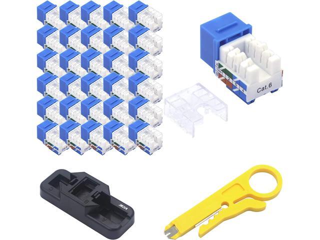 Click here for VCE 50 Pack Cat6 RJ45 Keystone Jack Insert  90 Deg... prices