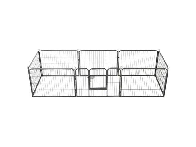 Click here for vidaXL Dog Playpen 8 Panels Steel 31.5x23.6 Black prices