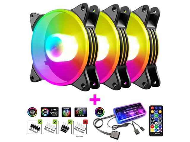 Click here for COOLMOON 3PCS Cooler 5V ARGB SYNC Music Rhythm RGB... prices