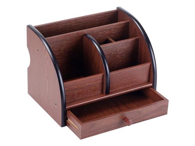 Click here for 5-Compartment Luxury Brown Wood Office Desktop Org... prices