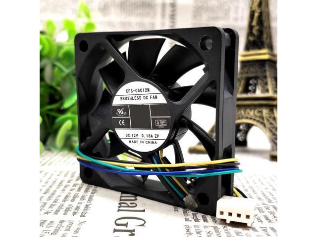 Click here for The EFS-06C12M 6CM 12V 0.18A 4 line cooling fan prices