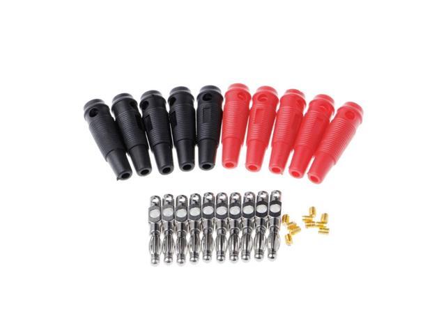 Click here for 10 Pcs Red Black 4mm Solderless Side Stackable Ban... prices