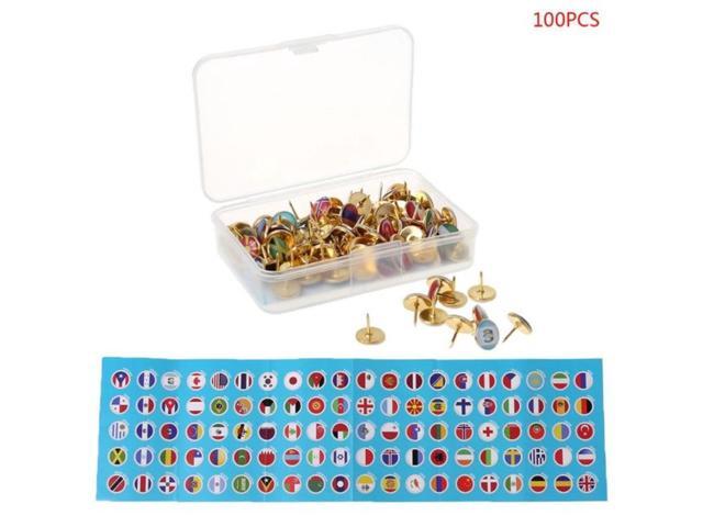 Click here for 100pcs/box Map Tacks National Flag Thumbtack Push... prices