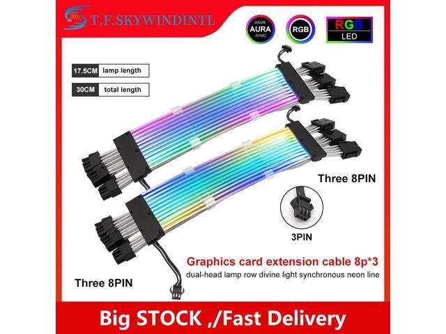 Click here for 8Pin (6+2) * 3 RGB Cable Neon GPU Line For 3Pin 8P... prices