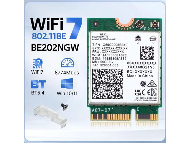 Click here for WiFi 7 BE202 Network Card M.2  BT5.4  2400Mbps  Tr... prices