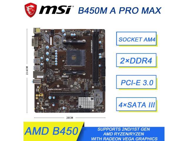 Click here for Socket AM4 Motherboard MSI B450M A PRO MAX AM4 Mot... prices