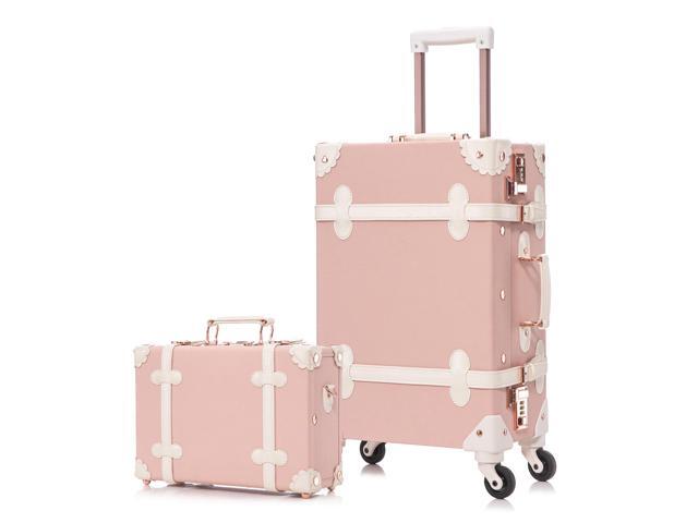 Click here for Apelila 2 Piece Vintage Luggage Set (Pink  20+12)... prices
