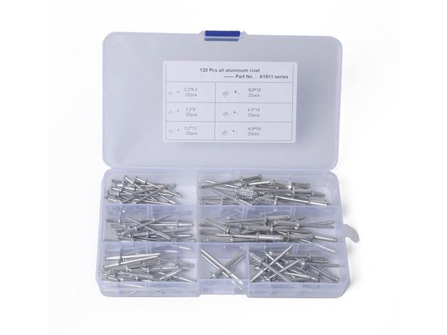 Click here for 120pcs All Aluminum Rivet Set Open Head Blind Rive... prices