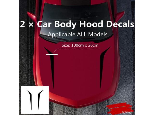 Click here for 2Pcs 100cm x 26cm Black Racing Hood Stripes Decal... prices