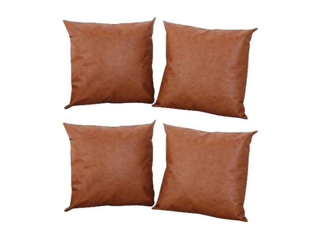 Click here for Vegan Leather Throw Pillow Covers - 4pack- 4x Brow... prices