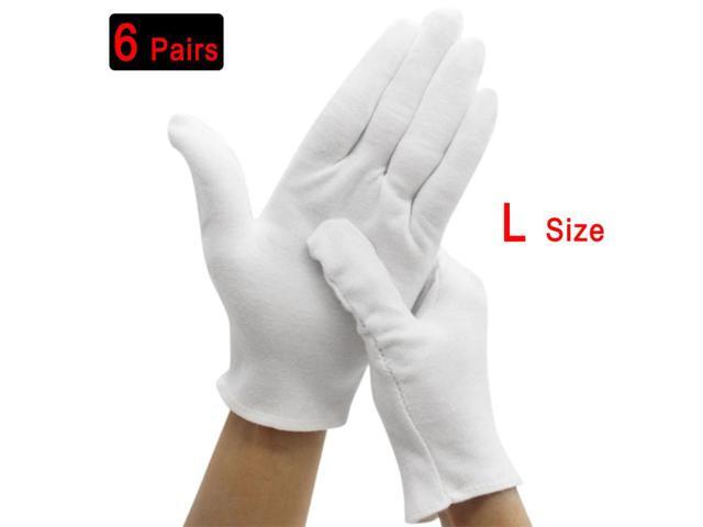 Click here for 6 Pairs White Gloves Inspection Cotton Work Gloves... prices
