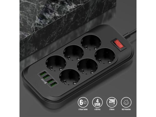 Click here for 4 USB Phone Charger Multiple Power Sockets 6 EU Ou... prices
