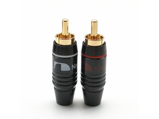 Click here for 2pcs RCA Plug Gold Plated 6.4mm Male Double Self-L... prices