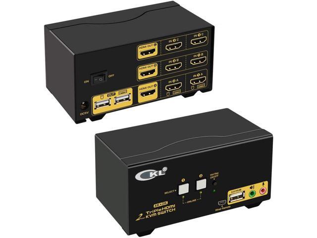 Click here for CKL Triple Monitor HDMI KVM Switch 2 Port with Aud... prices