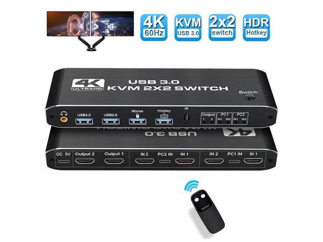 Click here for BUCIER 2 in 2 Out 4K HDMI 2.0 KVM Switch with 3.5m... prices
