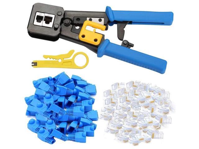 Click here for BUCIER RJ45 Crimp Tool Pass Through Cat5 Cat5e Cat... prices