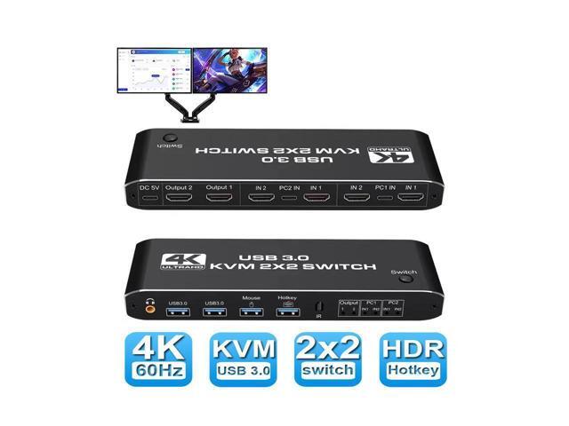 Click here for BUCIER 2 Port Dual Monitor 4K HDMI KVM Switch  2x2... prices