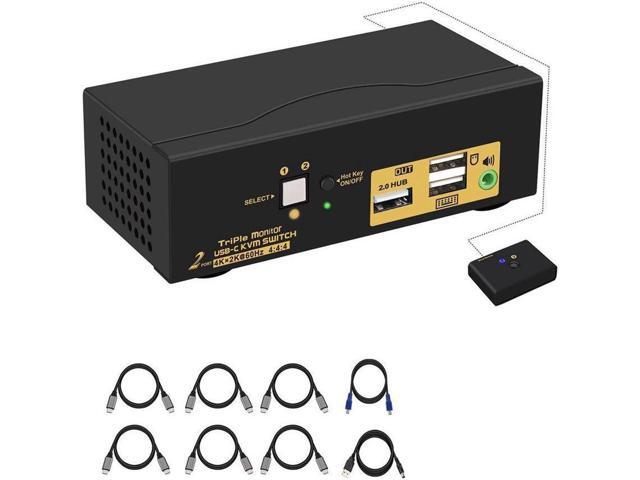 Click here for 2 Port Triple Monitor KVM USB C  3 Monitor KVM Swi... prices